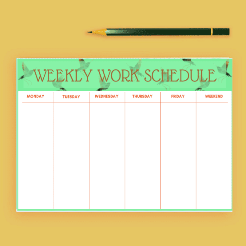 A4 50 Page Weekly Planner/Scheduler Hummingbird – The Black Card Company